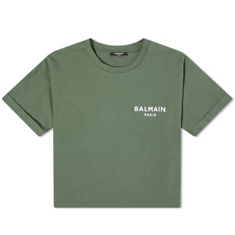 Balmain Cropped Logo Tee Balmain