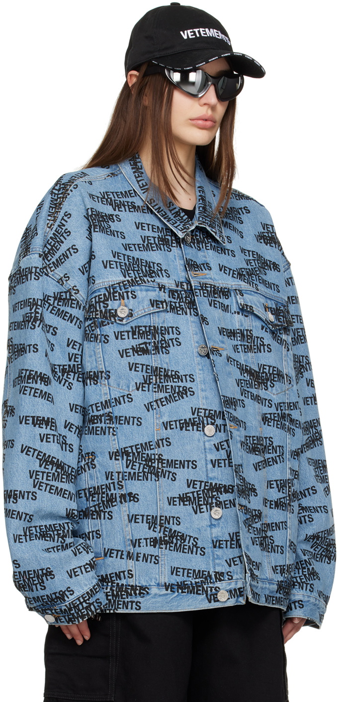 VETEMENTS Blue Stamped Denim Jacket Vetements