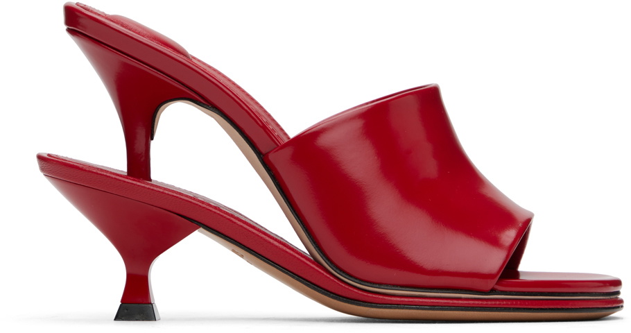 JACQUEMUS Red La Casa 'Les doubles mules' Heeled Sandals Jacquemus