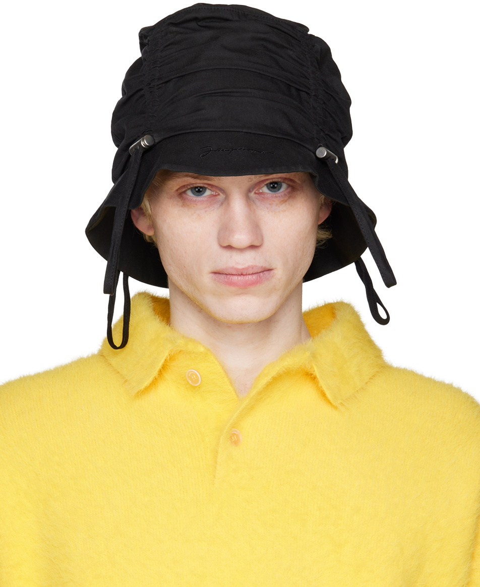 Jacquemus Black Le Raphia 'Le Bob Lacos' Hat Jacquemus