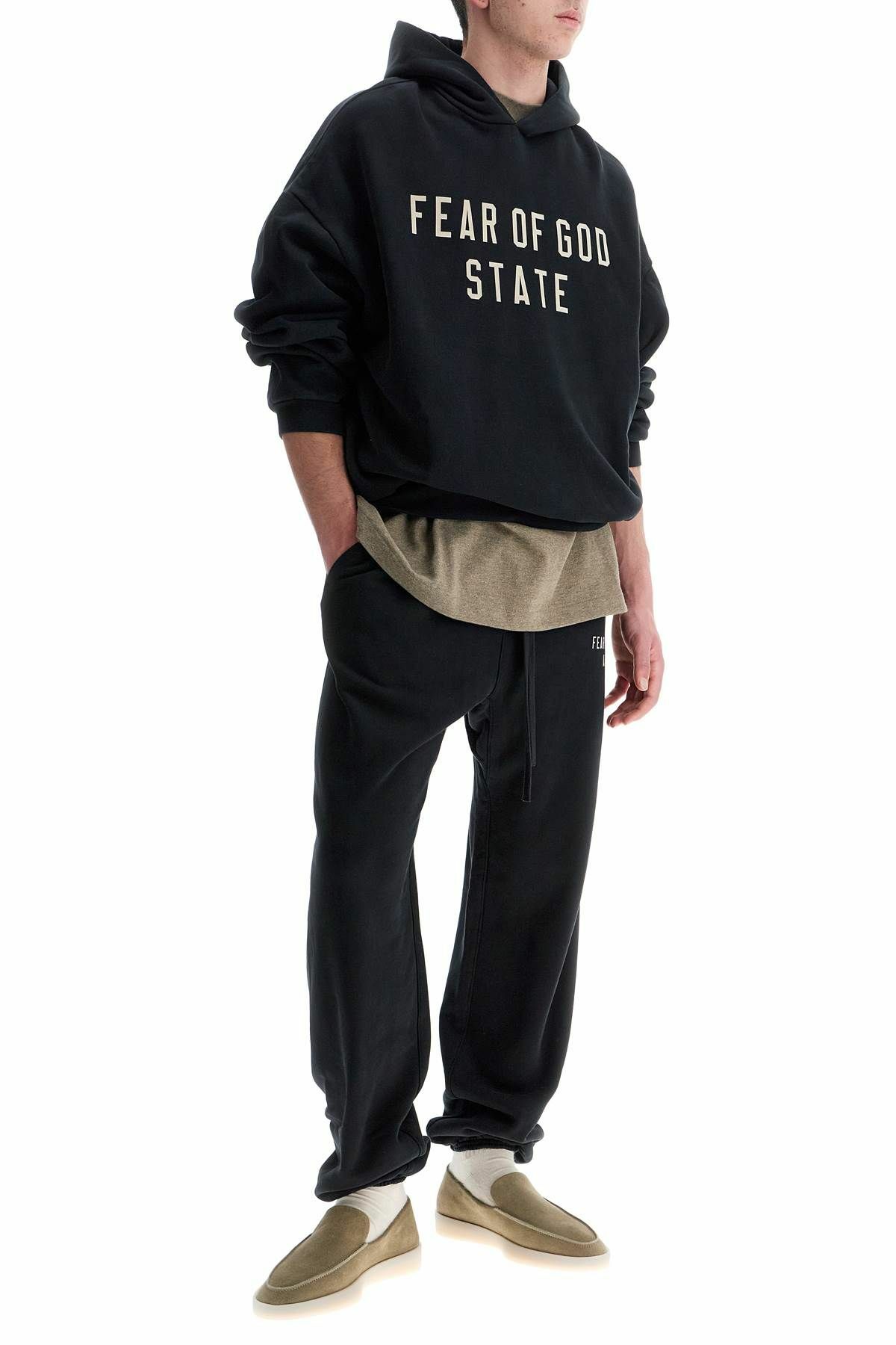 FEAR OF GOD ESSENTIALS heavy fleece black cotton hoodie Black Fear Of ...
