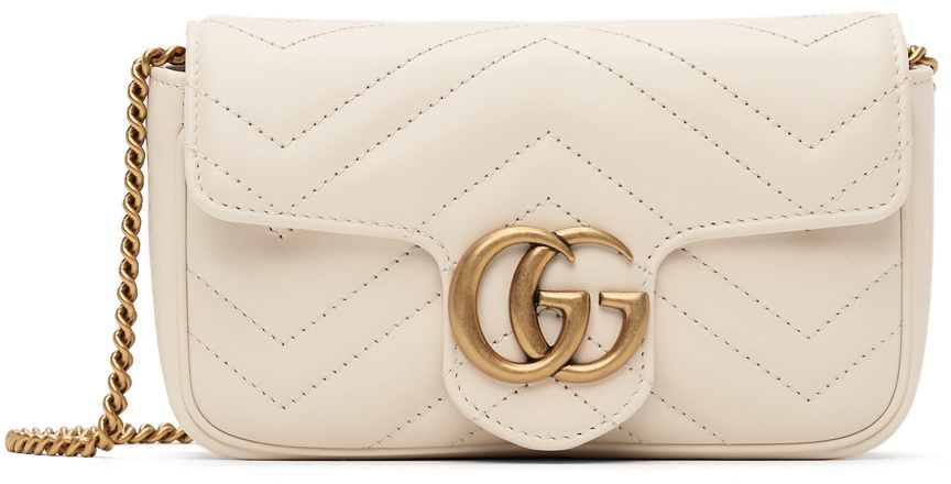 Gucci White Super Mini GG Marmont Bag Gucci