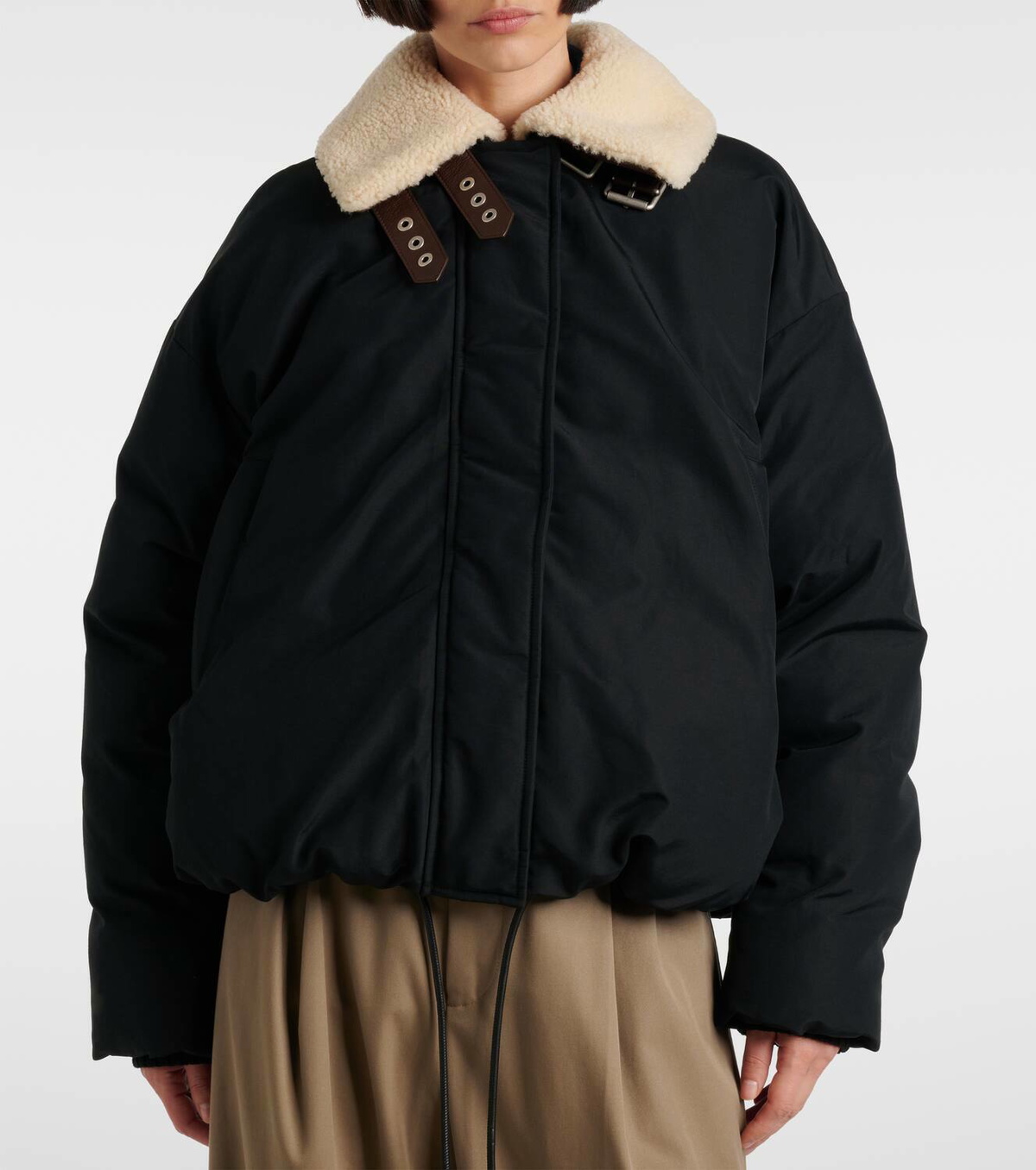 Loewe Convertible shearling-trimmed puffer jacket Loewe