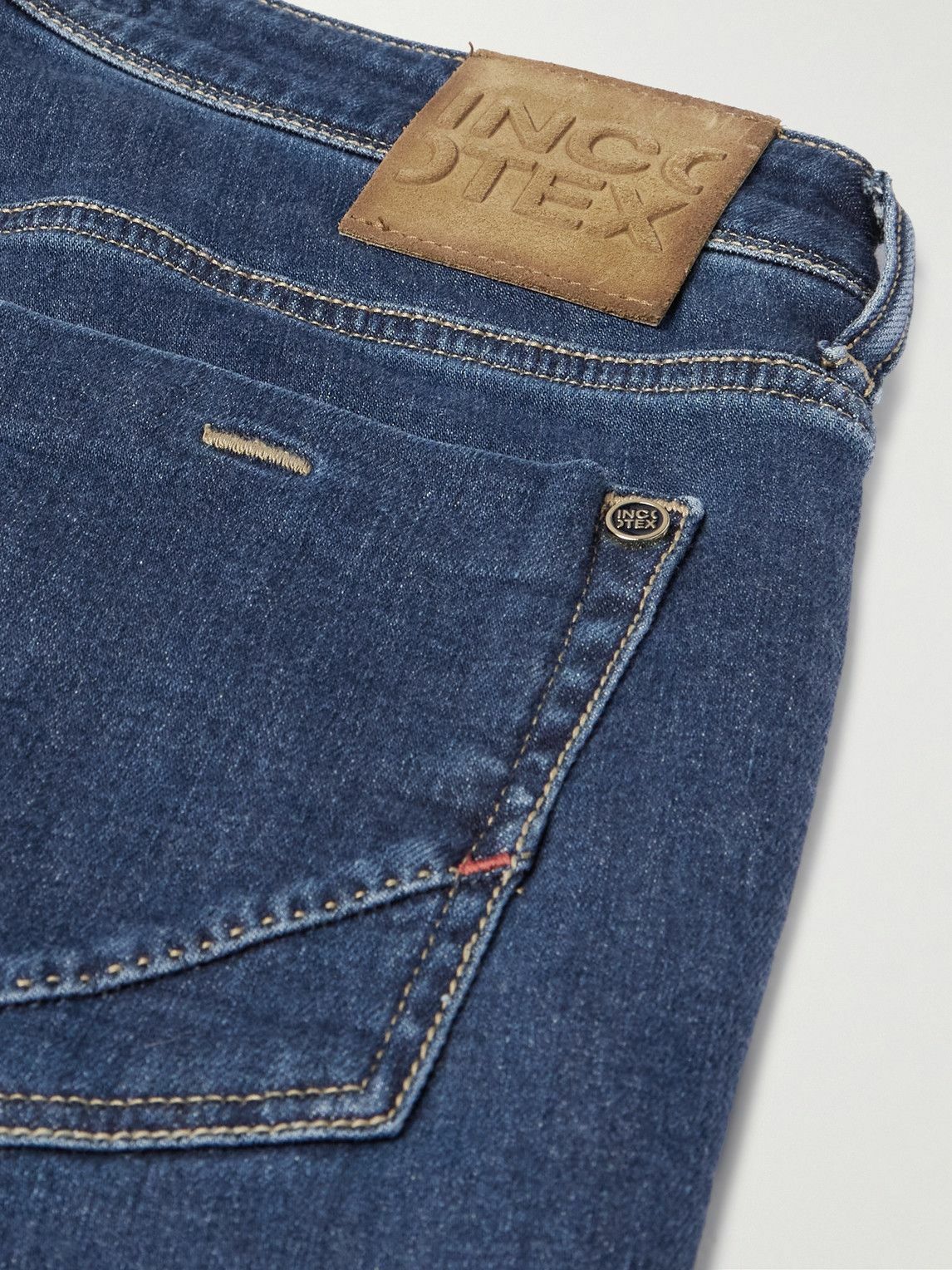 Incotex - Blue Division Slim-Fit Logo-Appliquéd Jeans - Blue Incotex
