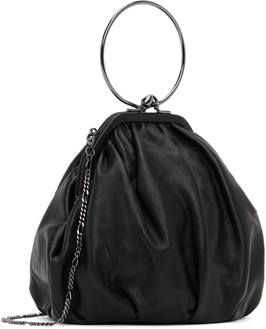 Yohji Yamamoto Black discord Leather Bag Yohji Yamamoto