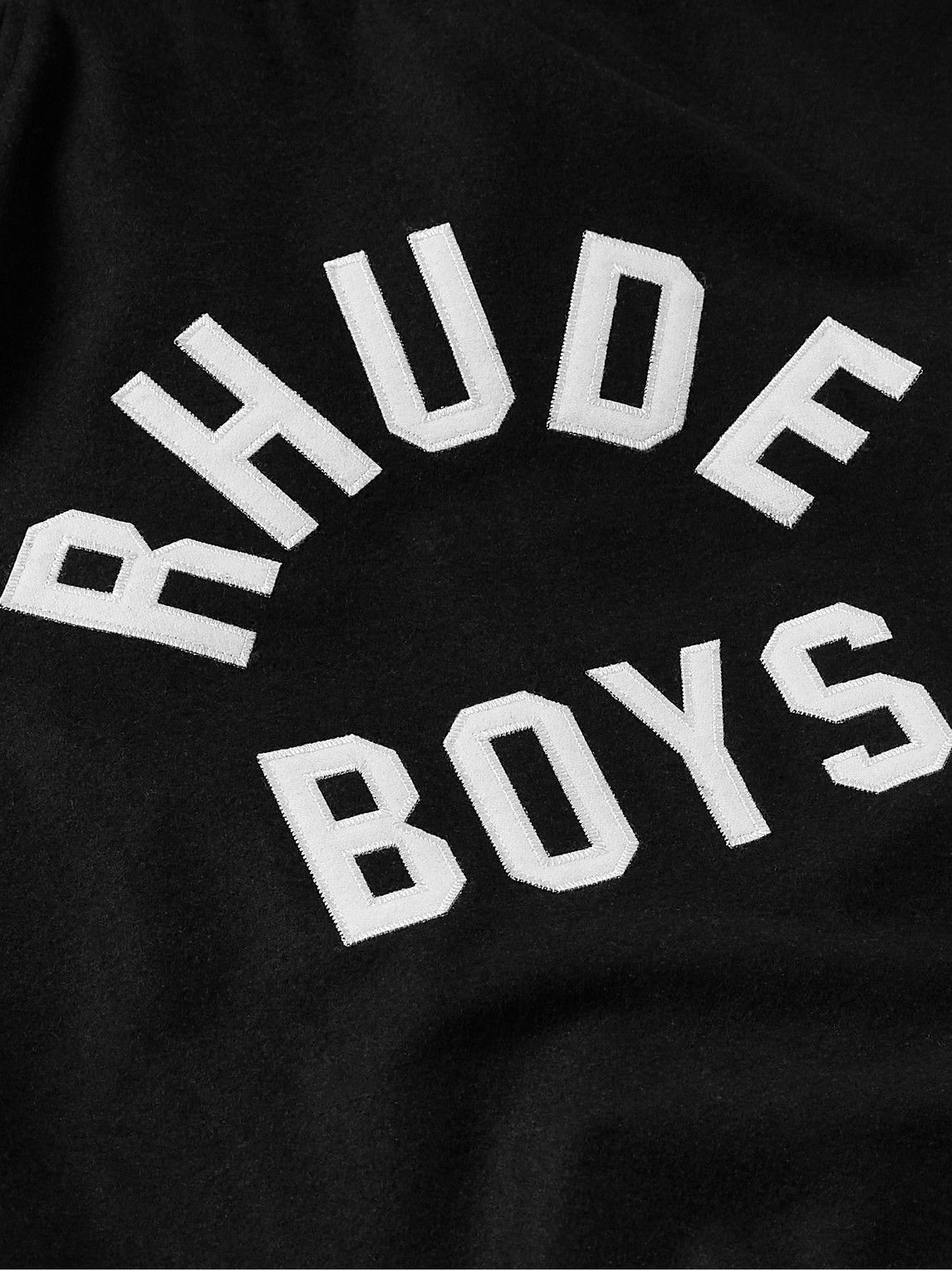 Rhude - Logo-Appliquéd Wool-Blend Varsity Jacket - Black Rhude