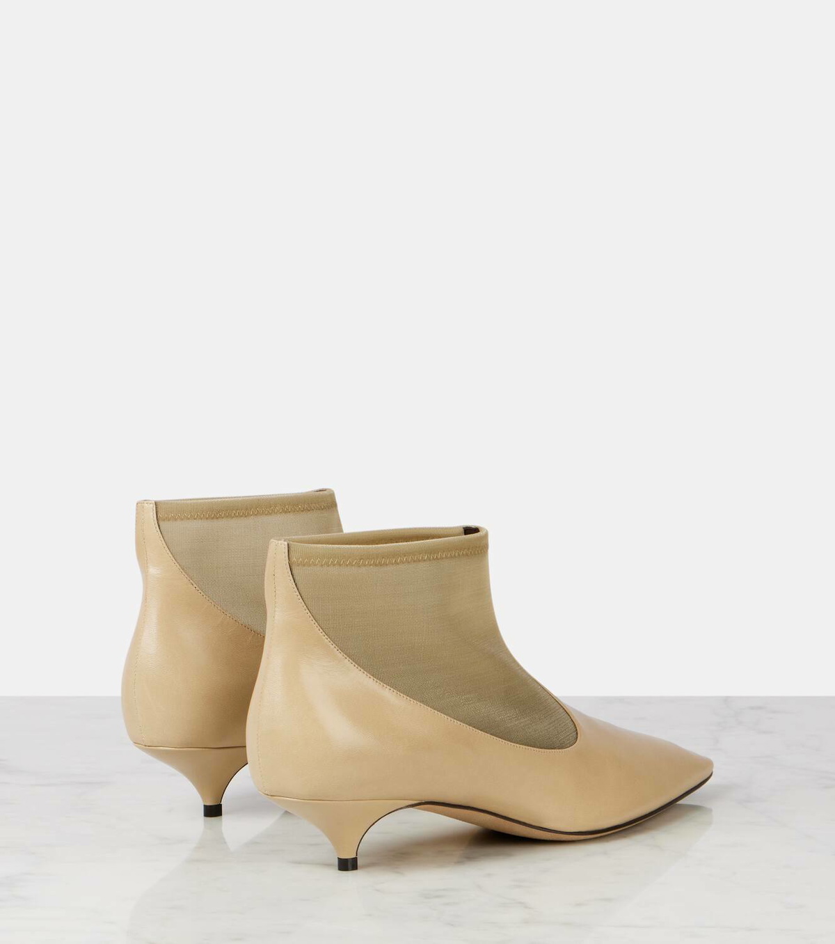 The Row Leather and mesh ankle boots The Row