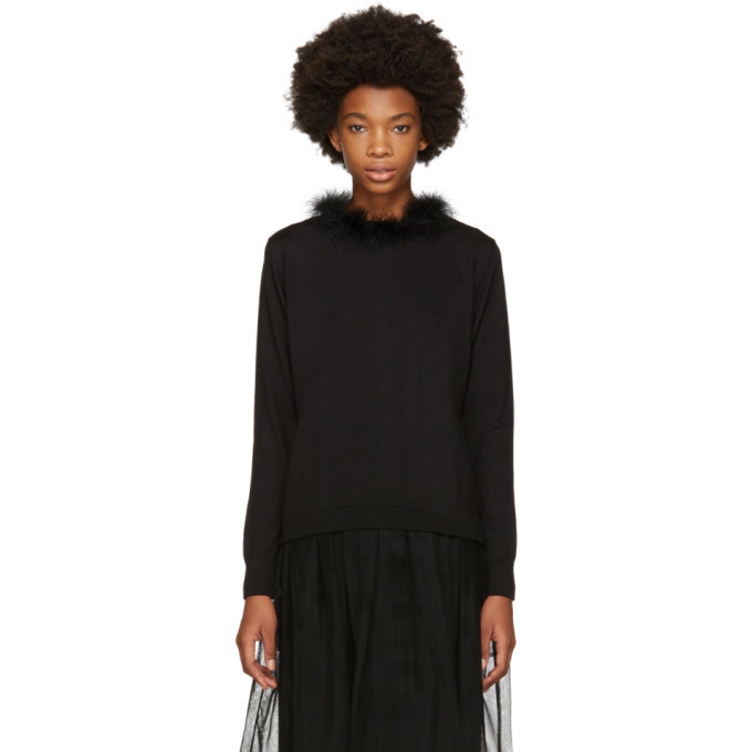 Simone Rocha Black Marabou Sweater Simone Rocha