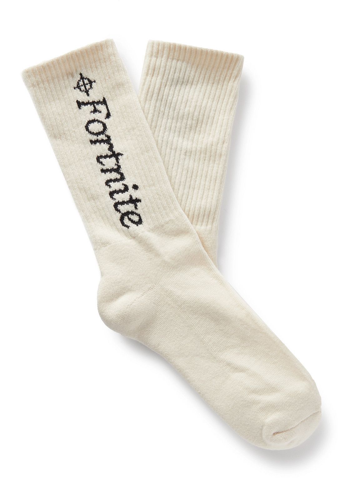 Fortnite - Logo-Jacquard Ribbed Cotton Socks