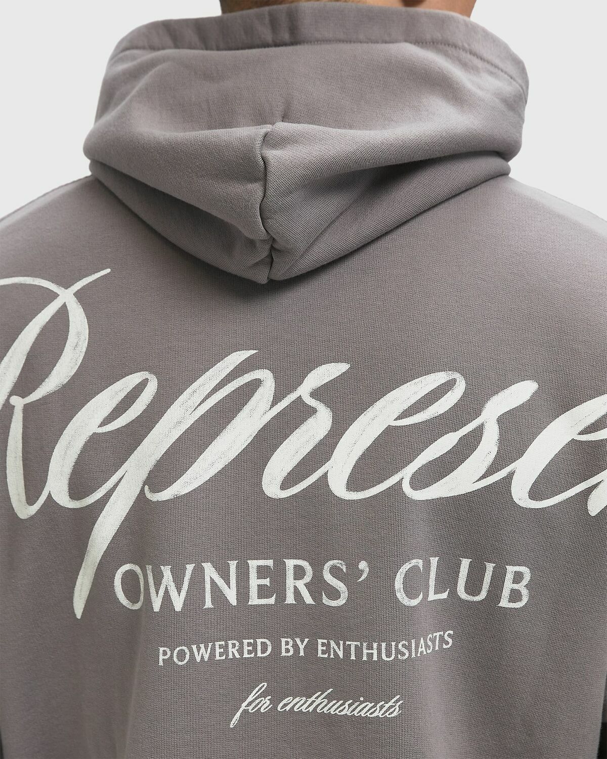Represent Represent Owners Club Script Hoodie Grey Mens Hoody Represent