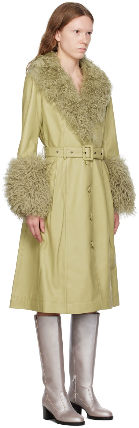 Saks Potts Green Foxy Shearling Coat Saks Potts