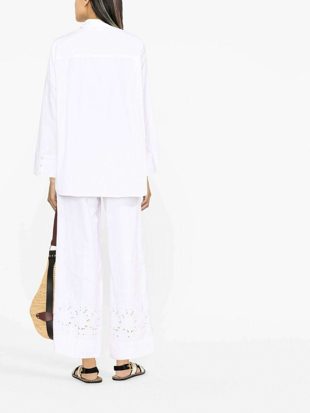 PAROSH - Cotton Trousers With Embroidery Parosh