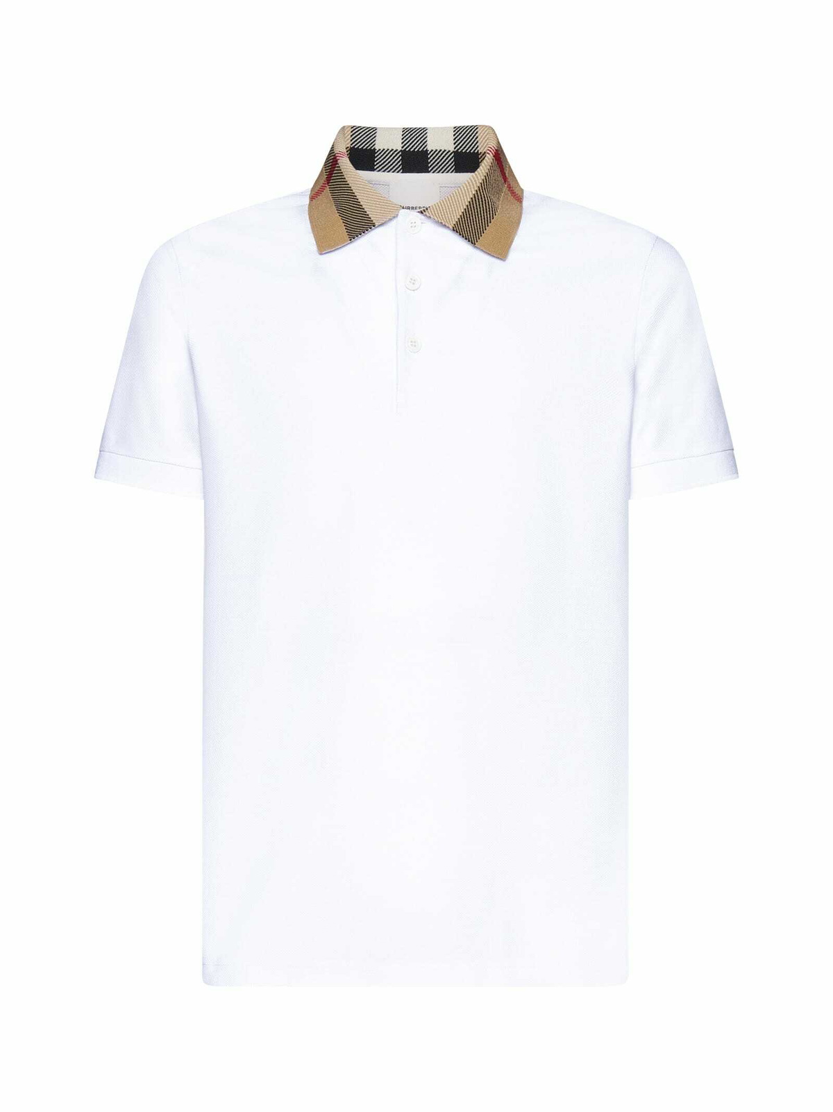 Burberry Check Collar Cotton Polo Burberry