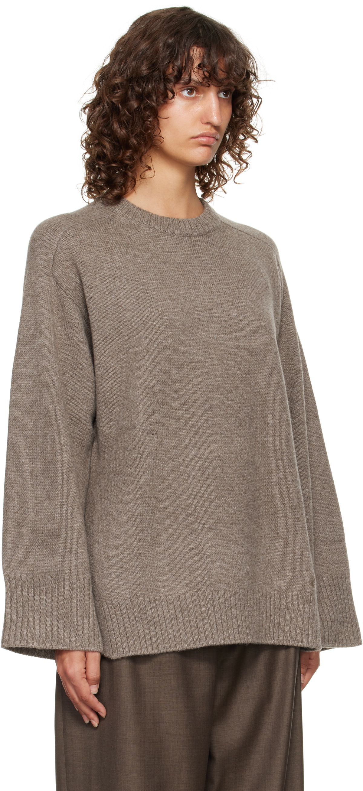 Loulou de Saison Taupe Safi LDS Cashmere Blend Sweater Loulou Studio