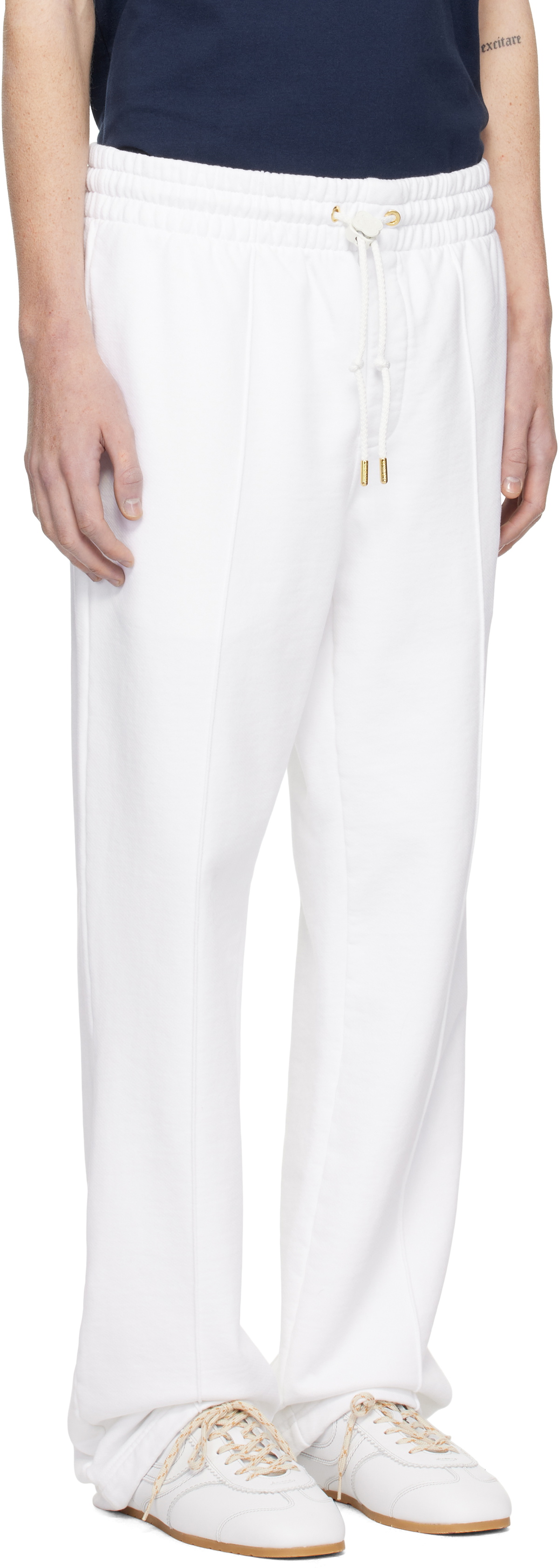 Casablanca White Diamond Column Embroidered Sweatpants Casablanca