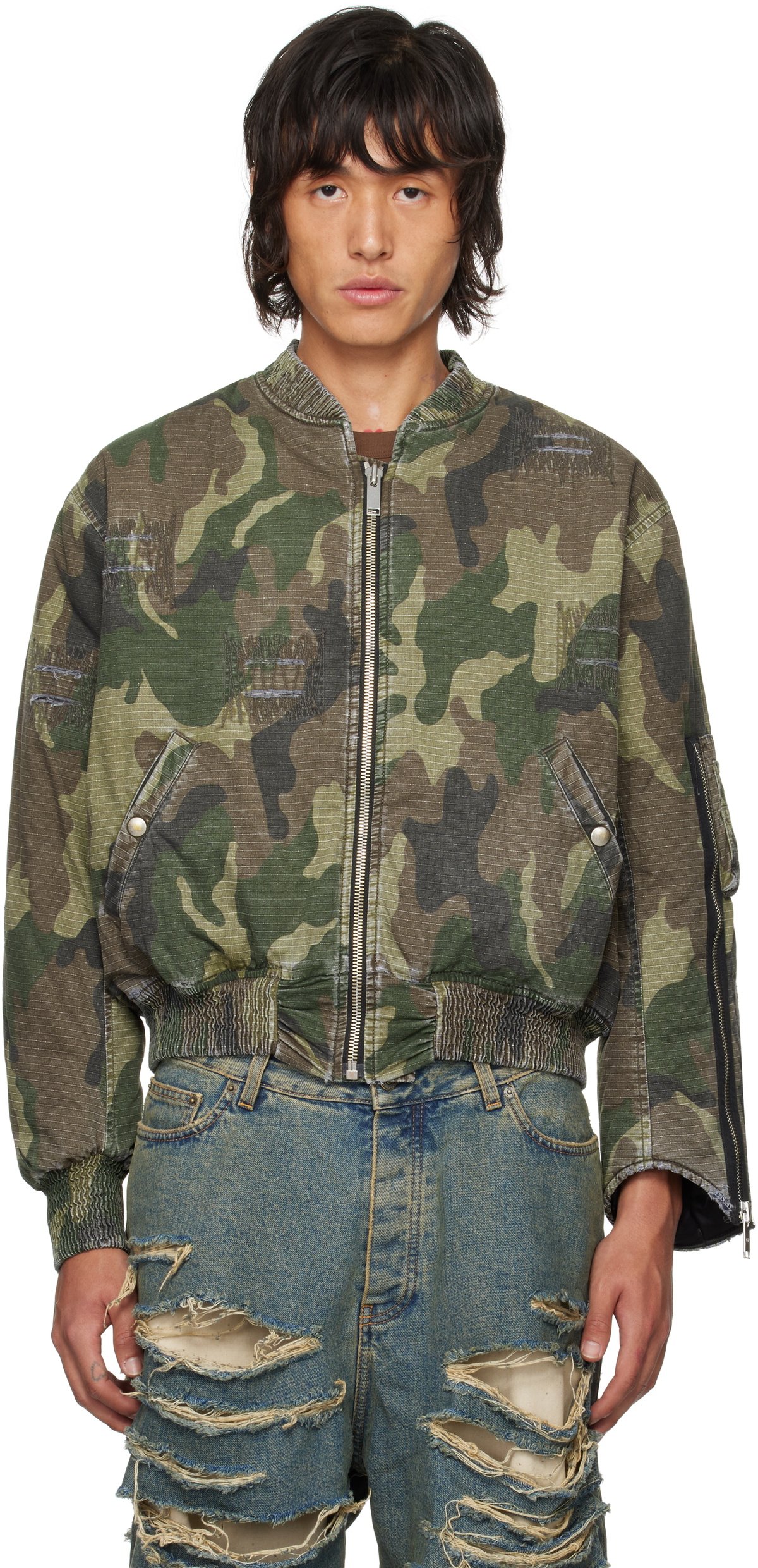 424 Khaki Military Bomber Jacket 424
