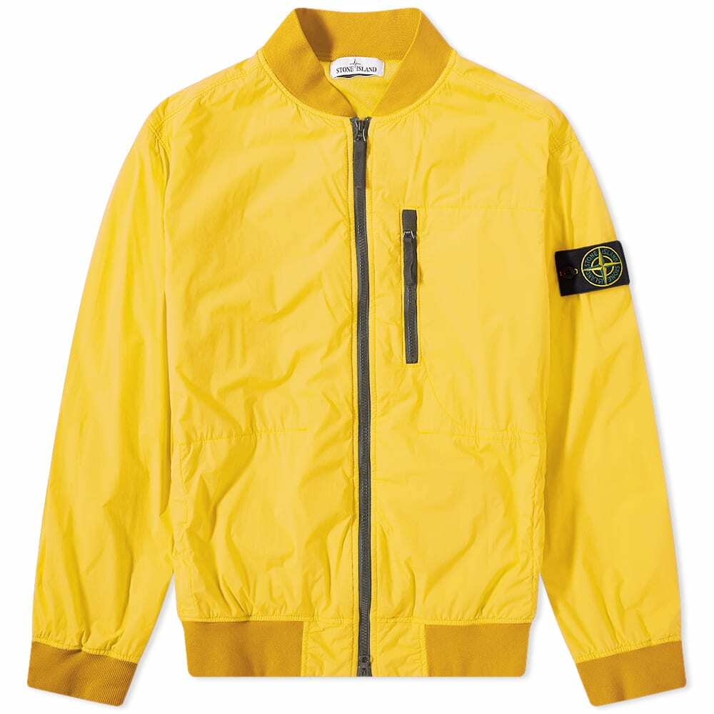 Stone Island Men's Nylon-Tc Bomber Jacket in Yellow Stone Island