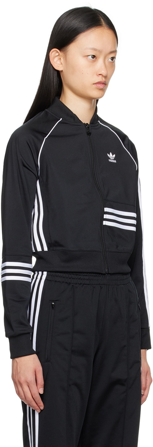 adidas Originals Black Cropped Track Jacket adidas Originals