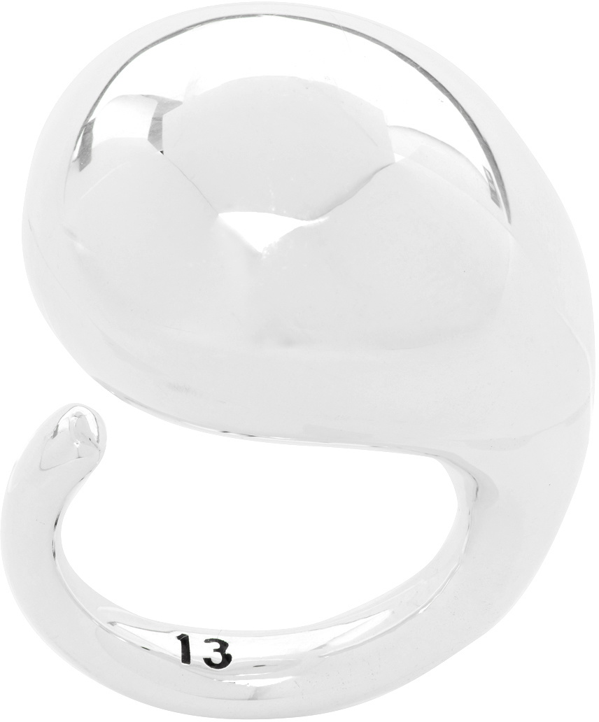 Bottega Veneta Silver Drop Ring Bottega Veneta