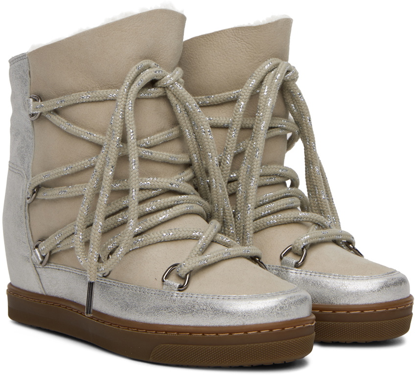 Isabel Marant Gray & Silver Nowles Boots Isabel Marant