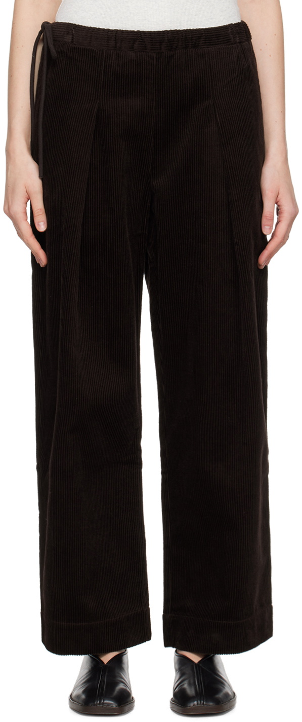 Deiji Studios Brown 'The Straight Cord' Lounge Pants Deiji Studios