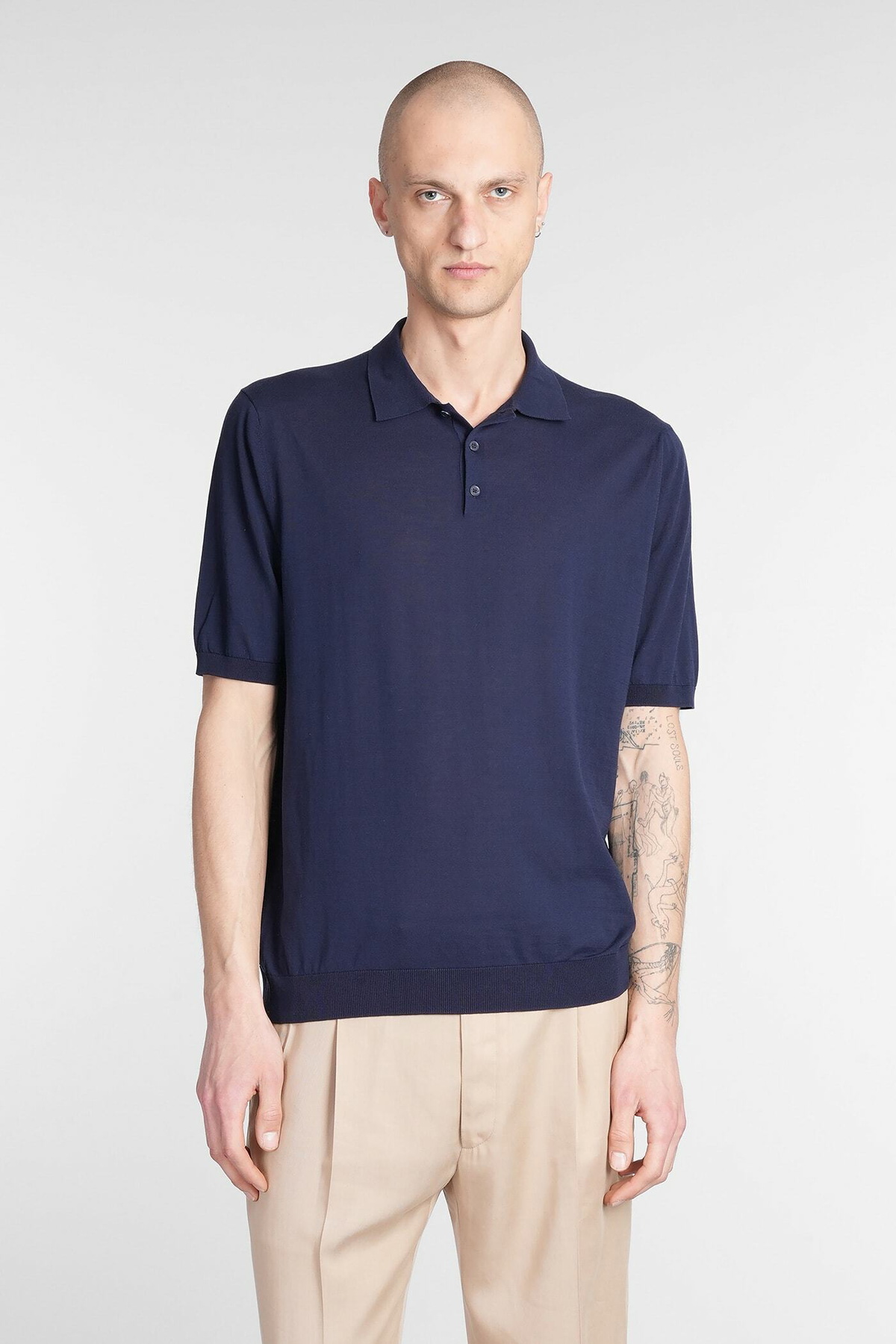 Ballantyne Polo In Blue Cotton Ballantyne
