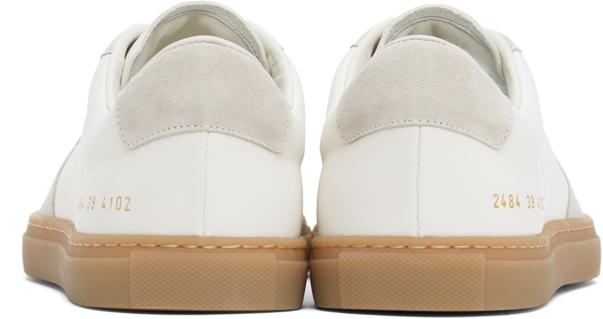 Common Projects White & Beige BBall Duo Slim Sneakers Common Projects
