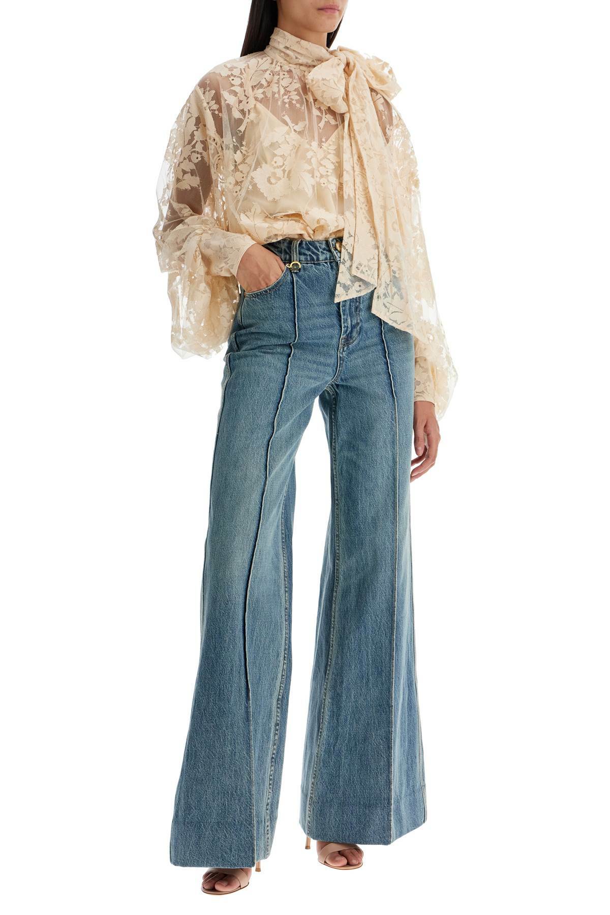 ZIMMERMANN of lace blouse with floral pattern Neutro Zimmermann