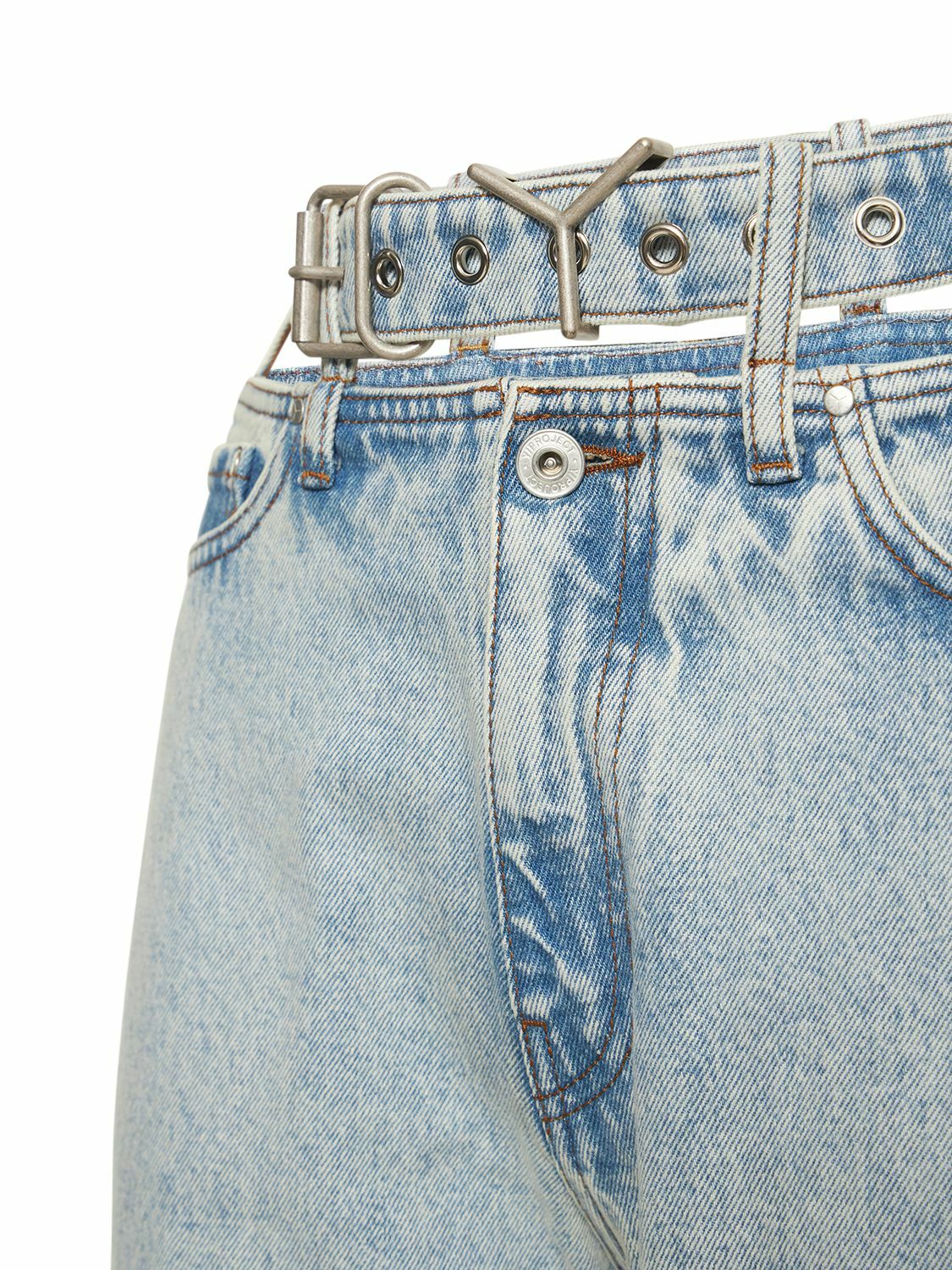 Y/PROJECT - Y Belt Denim Wide Leg Jeans Y/Project