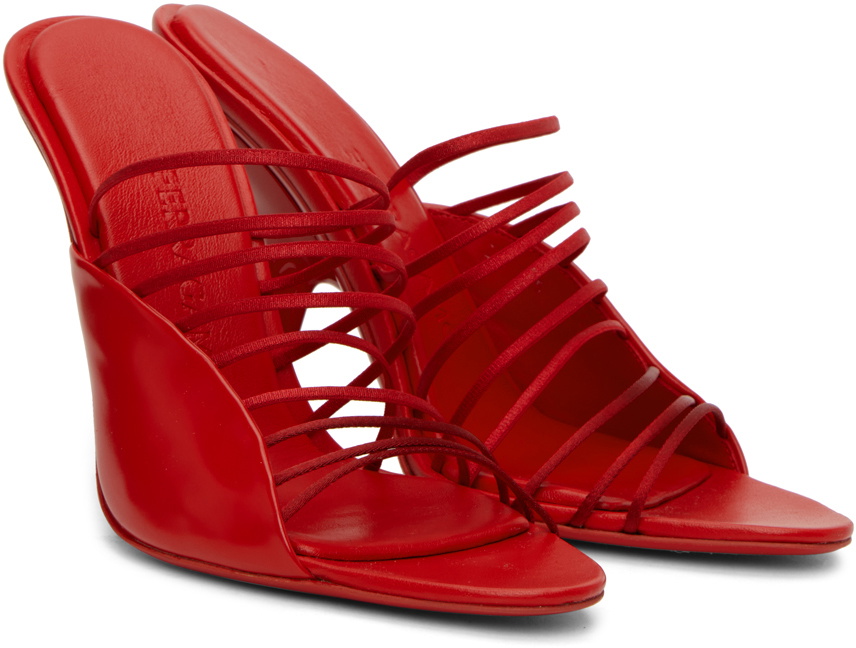 Ferragamo Red Ultra-Fine Mini Straps Sandals Salvatore Ferragamo