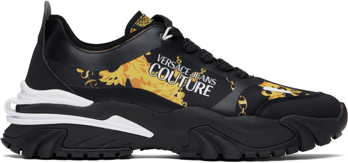 Versace Jeans Couture Black Trail Trek Chain Couture Sneakers Versace