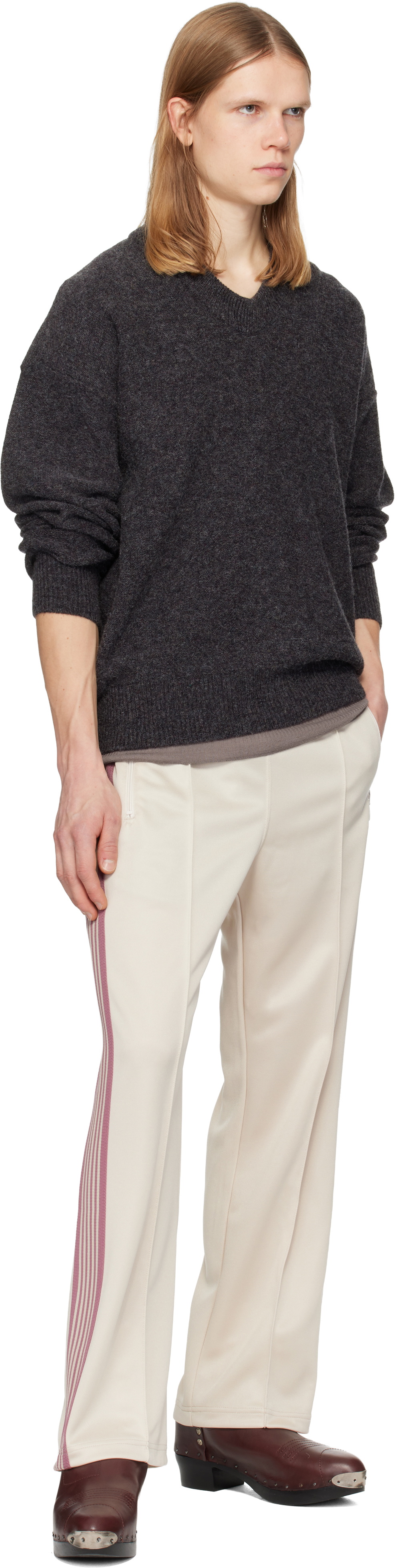 NEEDLES Off-White Poly Smooth Track Pants Needles