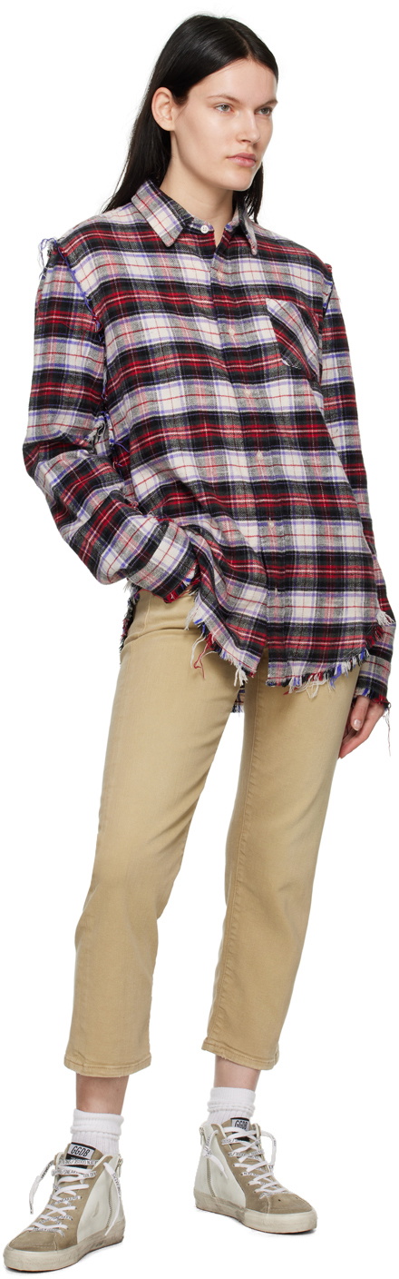 R13 Red Shredded Seam Shirt R13