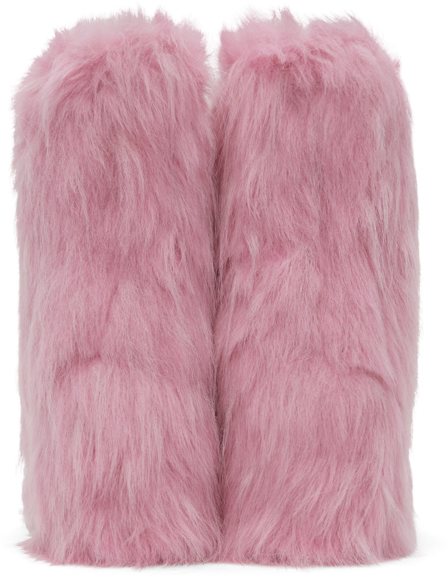 MSGM Pink Furry Boots MSGM