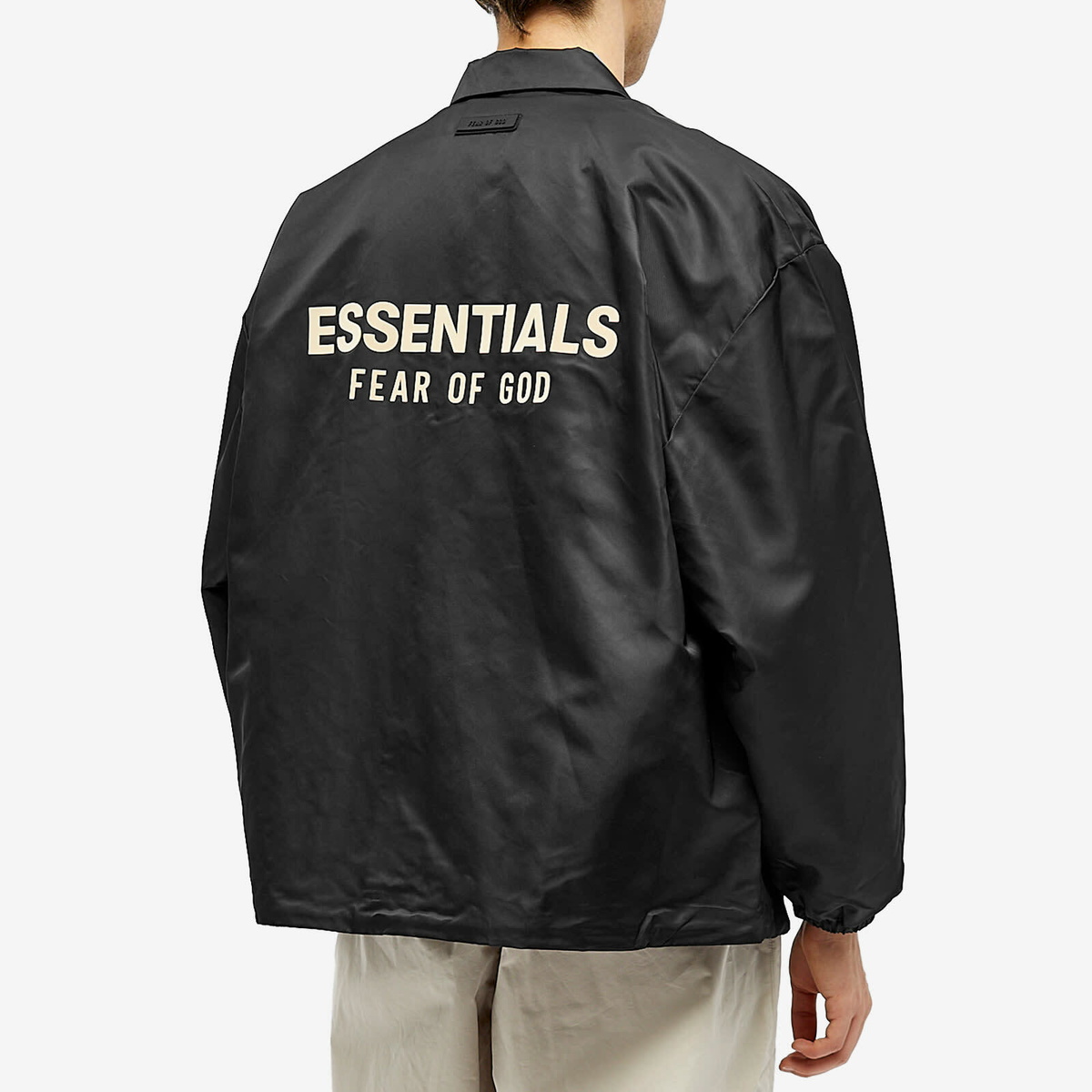 Fear of God ESSENTIALS Men's Coaches Jacket in Jet Black Fear Of God ...