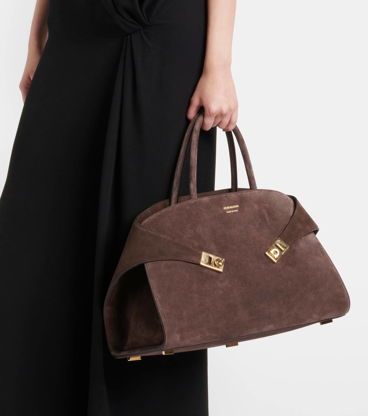 Ferragamo Hug Large suede tote bag Salvatore Ferragamo