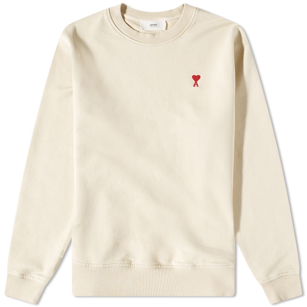 AMI Men's Tonal Small ADC Sweat in Vanilla AMI