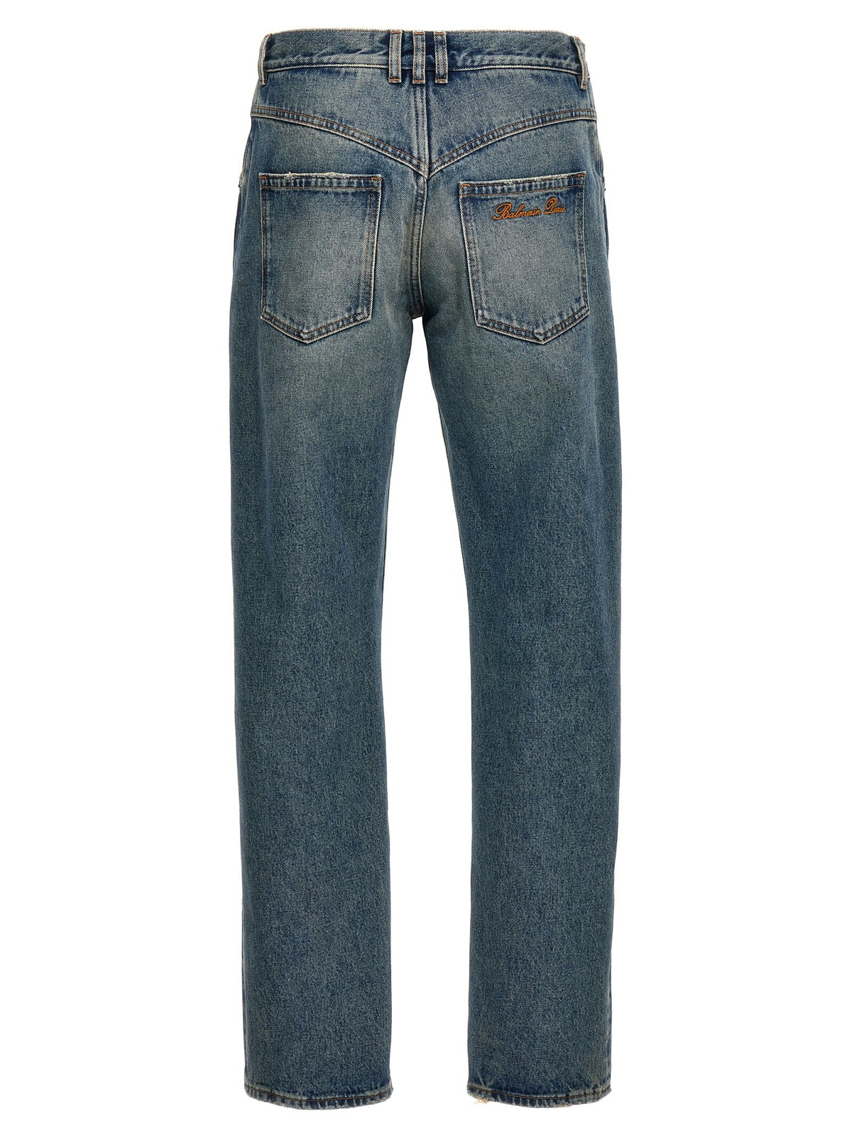 Balmain Logo Embroidery Denim Jeans Balmain