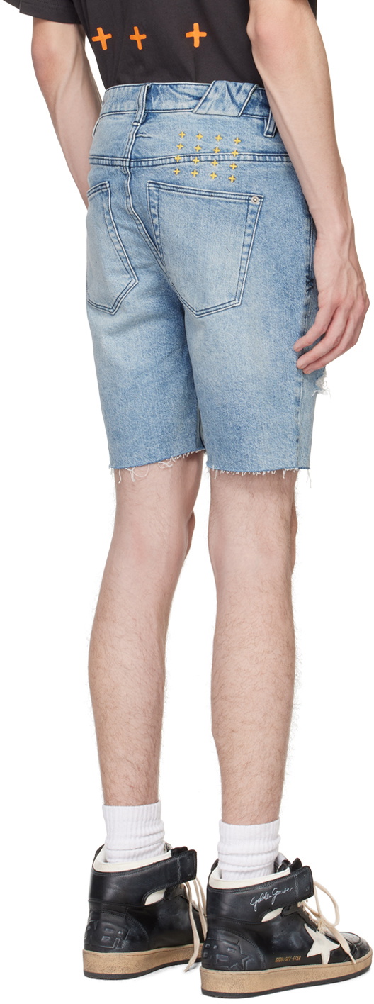 Ksubi Blue Chopper Denim Shorts Ksubi