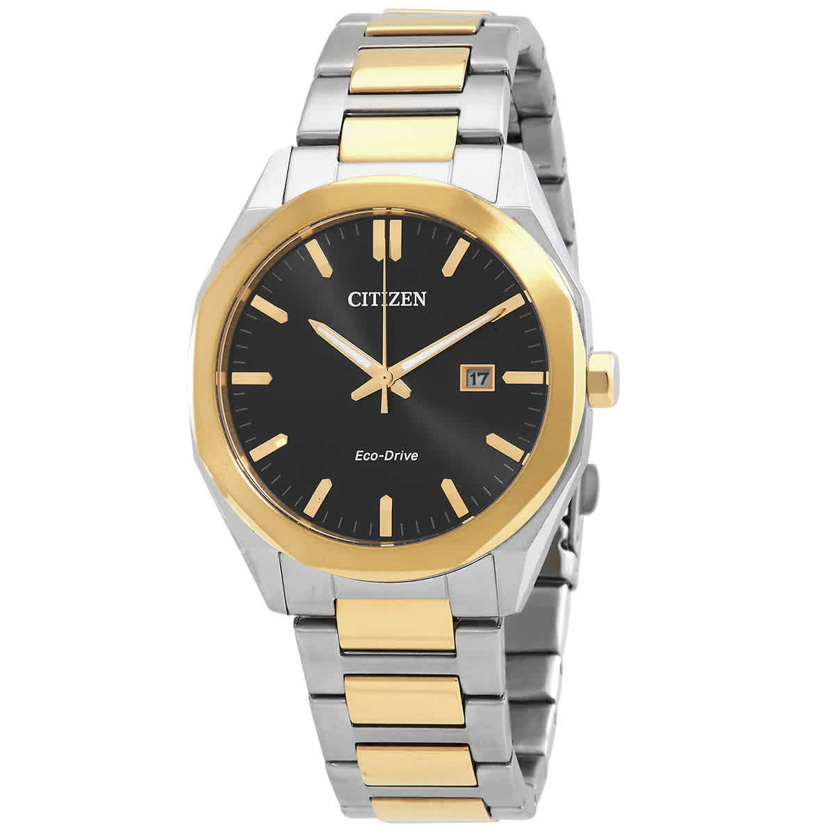 Citizen Eco-Drive Black Dial Two-Tone Mens Watch BM7604-80E Citizen