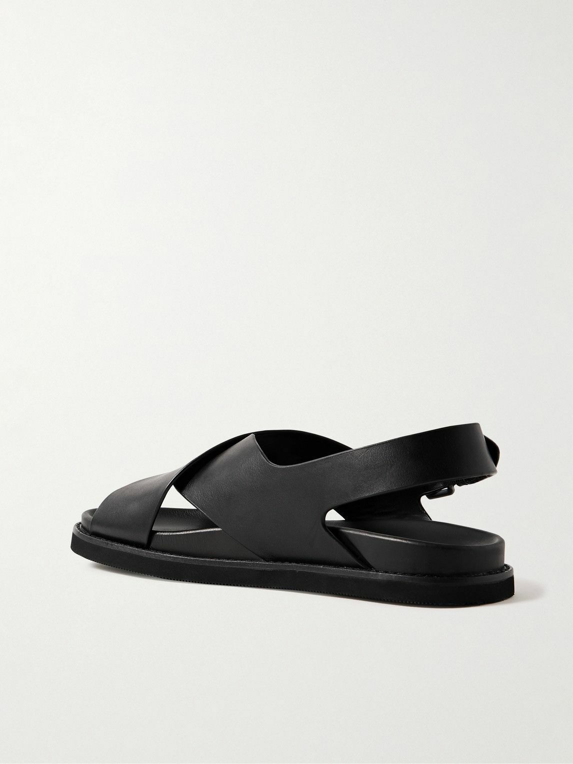 Polo Ralph Lauren - Zane Oiled-Leather Sandals - Black Polo Ralph Lauren