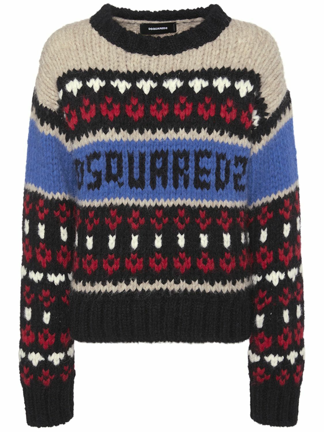 DSQUARED2 - Wool Jacquard Knit Logo Sweater Dsquared2