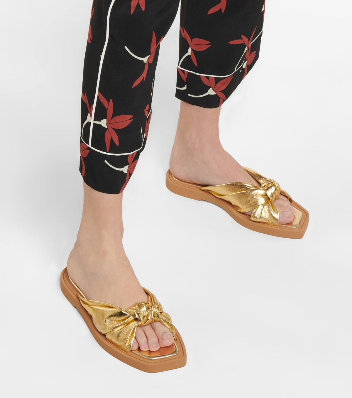 Jimmy Choo - Tropica metallic leather slides Jimmy Choo