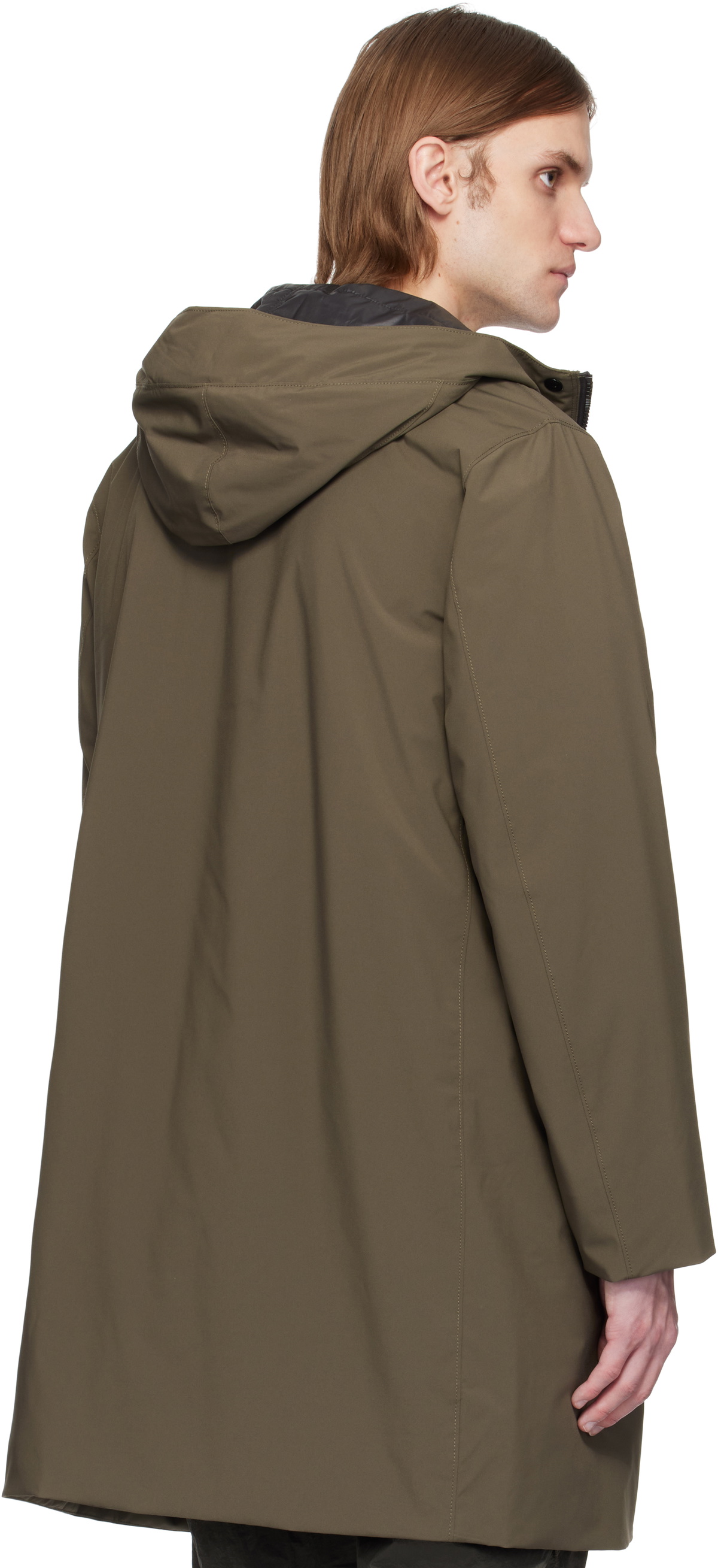Stone Island Khaki Soft Shell-R-E.Dye Technology Coat Stone Island
