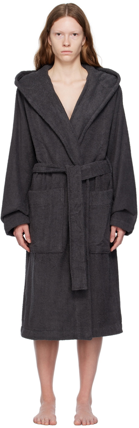 Tekla Gray Hooded Bathrobe Tekla Fabrics