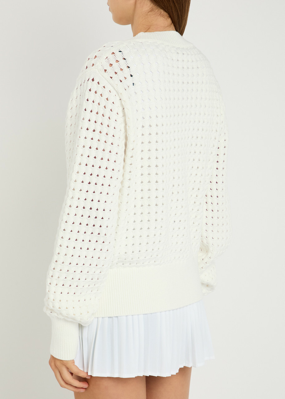 Varley Bettina Textured Knit Jacket White Varley