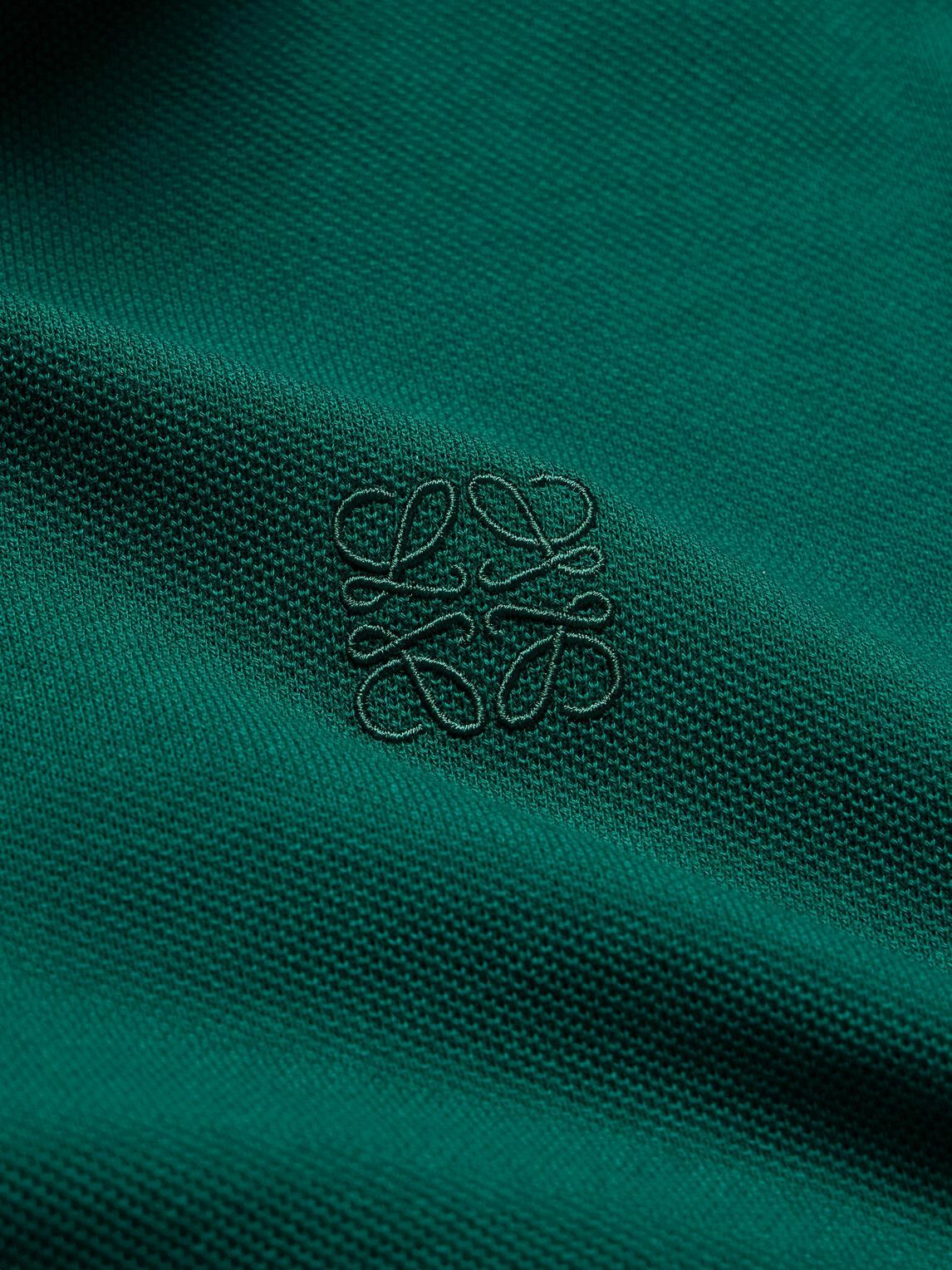 LOEWE - Logo-Embroidered Cotton-Piqué Polo Shirt - Green Loewe