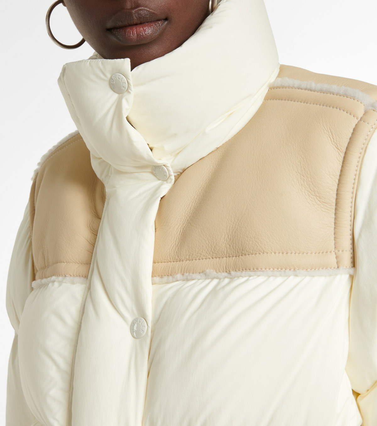 Moncler - Jotty shearling-trimmed down jacket Moncler