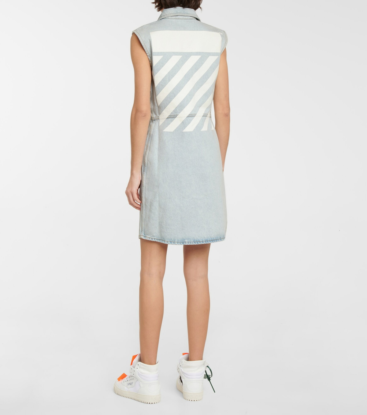 Off-White - Diag cotton denim minidress Off-White