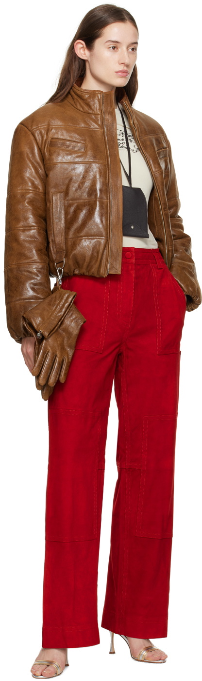 Saks Potts Red Rose Leather Trousers Saks Potts